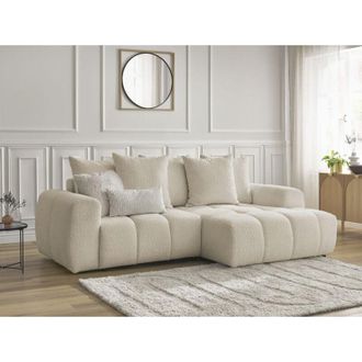 BOBOCHIC Bobochic - Canap&eacute; dangle convertible coffre roxelane tissu bouclette Angle droit Beige