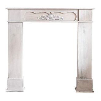 Mobili Rebecca Cheminee Decorative, Encadrement en Bois Blanc, Style Retro, pour Salon, Idees Maison - Dimensions: 99 x 104 x 21 cm (HxLxL) - Art. RE4865
