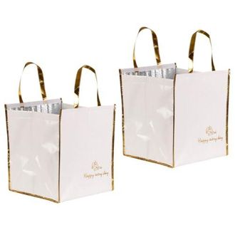 BESPORTBLE Lot de 2 Paquet Isothermes Alimentaires R&eacute;utilisables Blanc 4 Pouces Paquet Chauffants pour Aliments Fermeture &Eacute;clair Isotherme pour Transport et Cons