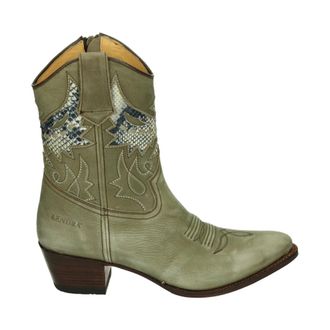 Sendra Western Dameslaars in Gr&uuml;nem Nubuk - - Shoes - Damen - Gr&uuml;n - 39 EU