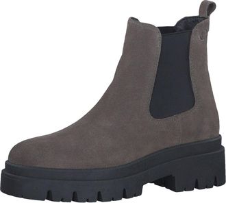 Tamaris Damen Chelsea Boots Leder Blockabsatz; GREY SUEDE/grau; 41 EU