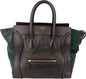 Celine Crossbody Bags - Celine Tricolor Leather Luggage Handbag - Gr. unisize - in Gr&uuml;n - f&uuml;r Damen