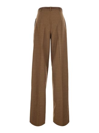 Max Mara Womens High-Waisted Mstlago Trousers Brown Wool