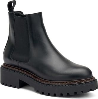 Frau 78L3 Bottes Chelsea en cuir, semelle robuste, design classique avec &eacute;lastique lat&eacute;ral, noir et marron, Noir, 39 EU