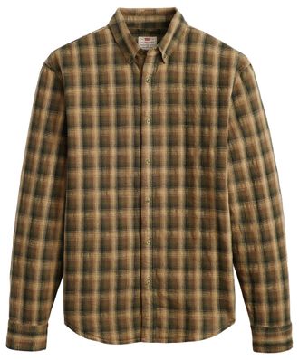 Levi's Mens Authentic Button DOWN Shirt, Yuri Plaid KELP, Small