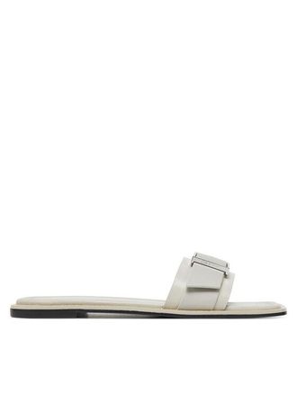 Calvin Klein Pantoletten Flat Slide W/Buckle - Lth HW0HW02490 Grau