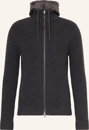 Herno Herno Strickjacke Mit Abnehmbarer Kapuze grau