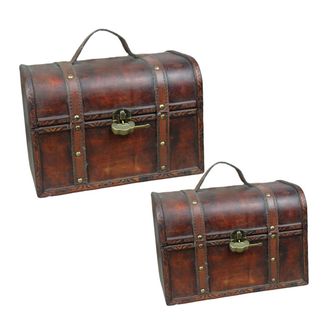 DOITOOL 2 St&uuml;ck Retro Aufbewahrungsboxen Kompakte Haushaltskisten mit Deckel Vielseitige Schmuck und Kleinteilebox f&uuml;r Wohnzimmer und Schlafzimmer