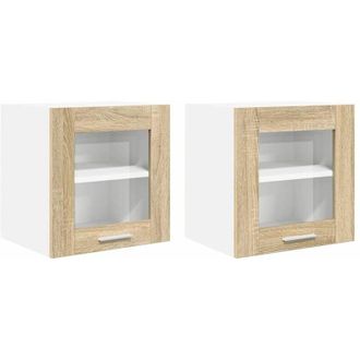vidaXL Hängeschrank mit Tür Riga 2 pcs Sonoma-Eiche 40 x 31 x 40 cm vidaXL