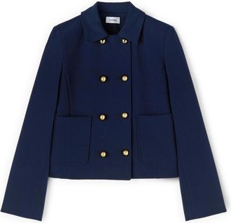 Motivi Femme, Vestes, Bleu, Taille: 38 FR Veste crois&eacute;e &agrave; poches plaqu&eacute;es