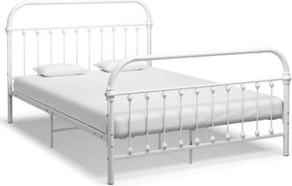 vidaXL Cadre de lit sans matelas blanc m&eacute;tal 140x200 cm Vidaxl