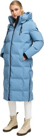 Marikoo Damen Wintermantel (XS-5XL) - gesteppt, abnehmbare Kapuze, winddicht - N102 - PowderBlue Größe XL - Gr.XL