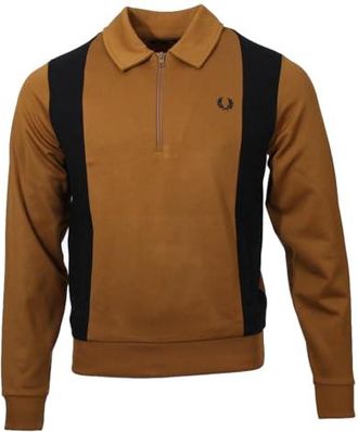 Fred Perry Pull &agrave; demi-fermeture &eacute;clair - J6546, marron/noir, L