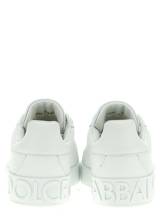 Dolce & Gabbana Womens White Calfskin Low Top Sneakers