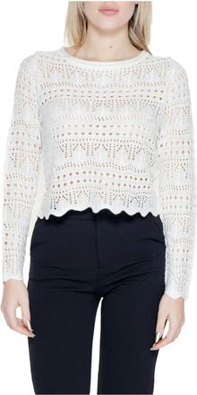 Jacqueline de Yong Jacqueline de Yong, Femme, Pulls, Blanc, Taille: 36 FR Pull Blanc &agrave; Manches Longues