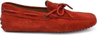Tod's Tods Loafer - Red Suede Loafers With Knotted Laces - Gr. 41,5 (EU) - in Rot - f&uuml;r Damen