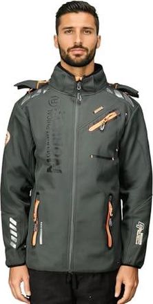 Geographical Norway Royaudb Dsitri Prod Veste Softshell Capuche Homme Impermeable Manteau Outdoor Blouson Coupe Vent Tactique Resistant Randonnee Ski Automne Hiver Printe