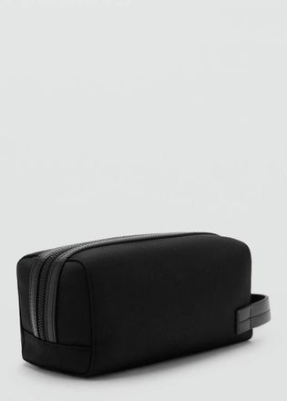 Mango Trousse de toilette en cuir noir - Homme - Taille unique - MANGO MAN