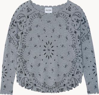 Kujten Pull cachemire col rond liquette - Pull Mela Bandana