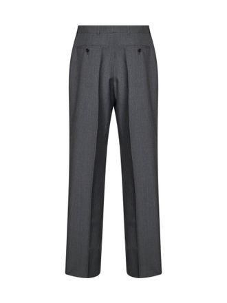 Prada Virgin Wool and Mohair Blend Trousers - Gray