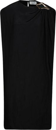 Lanvin Femme, Robes, Noir, Taille: 34 FR Robe Midi Noire Détail Anneau