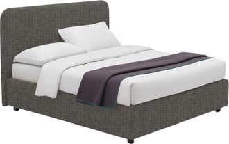 Dmora Polsterbett Breite 120 cm Poole, abnehmbarer Bezug, Grau