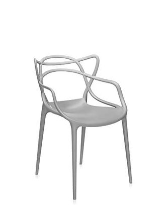 Kartell Masters Chaise, Technopolym&egrave;re thermoplastique recycl&eacute; avec charge min&eacute;rale et traitement soft touch, Gris, Lot de 2