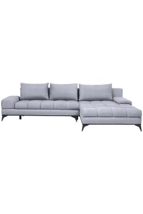 CARRYHOME Ecksofa, Hellgrau, Textil, Uni, 4-Sitzer, Füllung: Schaumstoff, Ottomane rechts, L-Form, 315x212 cm, Made in EU, Stoffauswahl