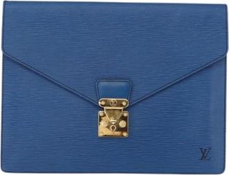 Louis Vuitton unisex, Pre-owned, Bleu, Taille: ONE Size Sac Porte-documents Senateur Pre-owned