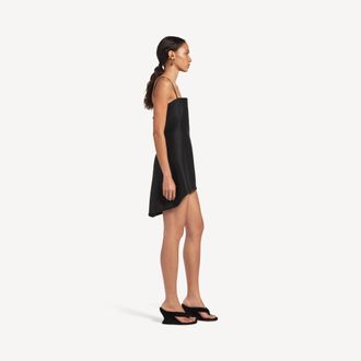 Balenciaga Womens Babydoll Strap Dress Black