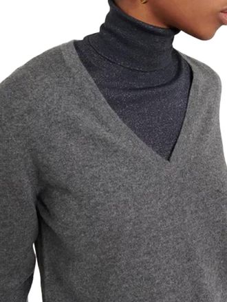 Brunello Cucinelli Cashmere V-Neck Sweater - Gray