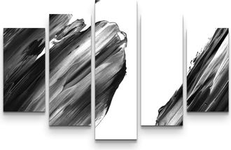 Paul Sinus Art Leinwandbilder | Bilder Leinwand 160x100cm schwarze Tinte - abstrakt