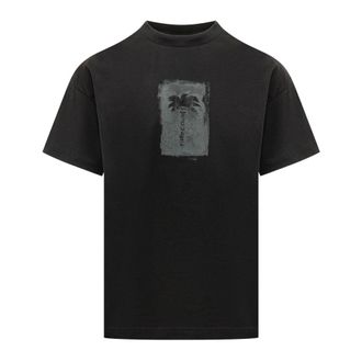 Palm Angels Brushed Palm Reg Tee - - Tops - Herren - Schwarzk - S