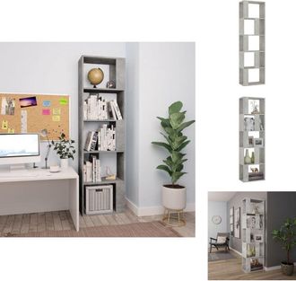 vidaXL Vidaxl - B&uuml;cherregal/Raumteiler Betongrau 45x24x159 cm Holzwerkstoff - B&uuml;cherregal - Regal - Holzm&ouml;bel - Beton Grau - Raumteiler
