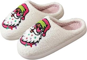 Generic Pantoufles de Noël légères en mousse à mémoire de forme pour homme et femme - Chaudes, confortables et pelucheuses - Pour intérieur et extérieur - Cad