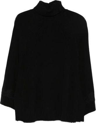 Ermanno Scervino Gerippter Rollkragenpullover - Schwarz