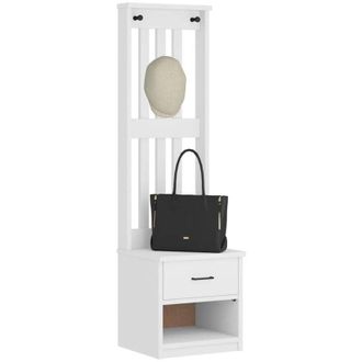 vidaXL Garderobenständer sandens Weiß 45x40x159,5 cm Massivholz Kiefer - Vidaxl