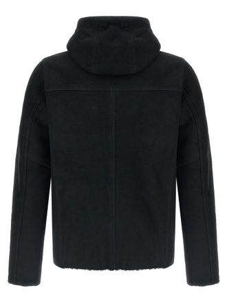 Giorgio Brato Velour Lambskin Shearling-Lined Hoodie - Black