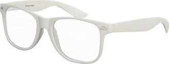 Balinco Nerd Sonnenbrille mit Klarglas matte Rubber Retro Vintage Unisex Brille mit Federscharnier (Hellgrau)