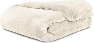 Normani Flanell Bettbezug | Sehr weiche Teddy Fleece Bettwäsche aus 100% Polyester - warme Winter Bettdecke 135 x 200 cm Farbe Beige