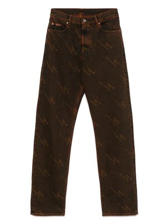 Martine Rose jean à logo imprimé - Orange