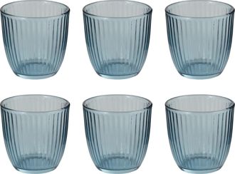 Butlers 6er Set Trinkglas 290ml Glas LINEE | stilvolles Rillen-Trinkglas | vielseitiges Wasserglas | f&uuml;r S&auml;fte, Limonaden und Cocktails