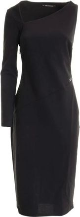 Karl Lagerfeld Femme, Robes, Noir, Taille: 42 FR Asymmetric Jersey Party Dress