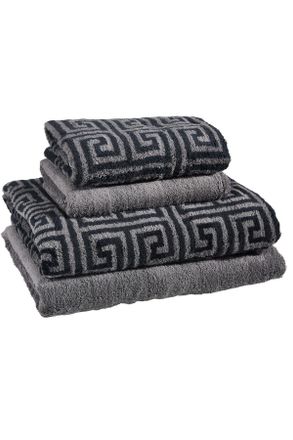 Caw&Ouml; Frottierset, Anthrazit, Textil, 4-teilig, Abstraktes, Oeko-Tex Standard 100, saugf&auml;hig, Aufh&auml;ngeschlaufe, strapazierf&auml;hig, angenehm weich, hochwertige