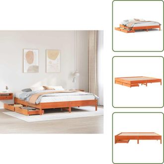 vidaXL vidaXL Massivholzbett ohne Matratze Wachsbraun 180x200 Kiefernholz
