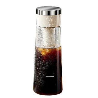 Generico Sghtil Cafetière glacée | Pichet d à froid en verre de type presse | Cafetière à large ouverture avec filtre en maille amovible pour maison, studio, s