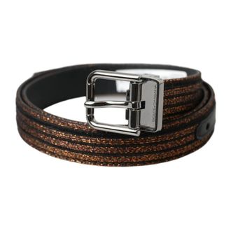 Dolce & Gabbana Brauner Lederg&uuml;rtel mit Logoschnalle - - Accessories - Damen - Mehrfarbig - ONE SIZE