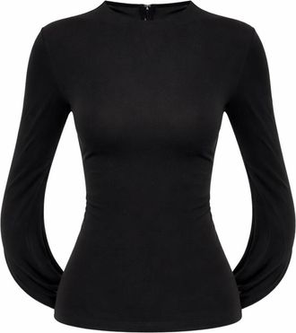 Alexander Wang Draped Back Lyocell Blouse - Black