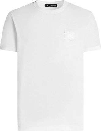 Dolce & Gabbana Homme, Tops, Blanc, Taille: 2XL T-shirt avec imprim&eacute;