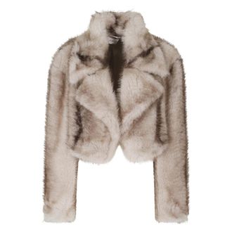 Sportmax Quantum Fur Coat - - Jackets - Damen - Beige - S